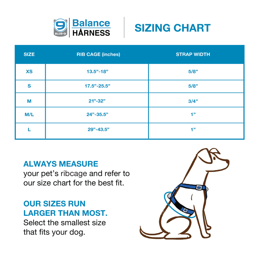Balance Harness® | Six-Point Adjustable Dog Harness – Blue-9 Pet Products
